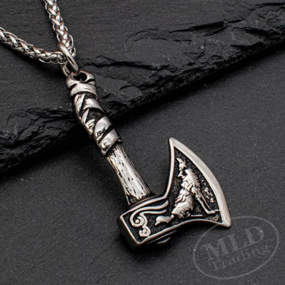 Accessories | Viking Inspired Stainless Steel Axe Pendant Necklace With ...